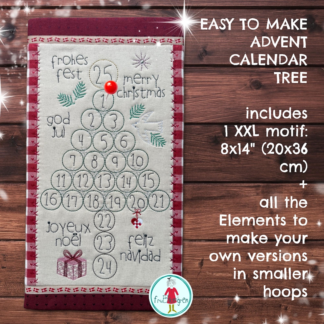Modern Scandinavian Advent Calendar Tree – Fast & Easy Stitch - Hand ...
