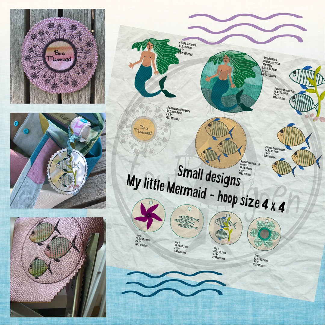 My Little Mermaid - SMALL Designs - Design Pack With 12 Cute, Hand ...