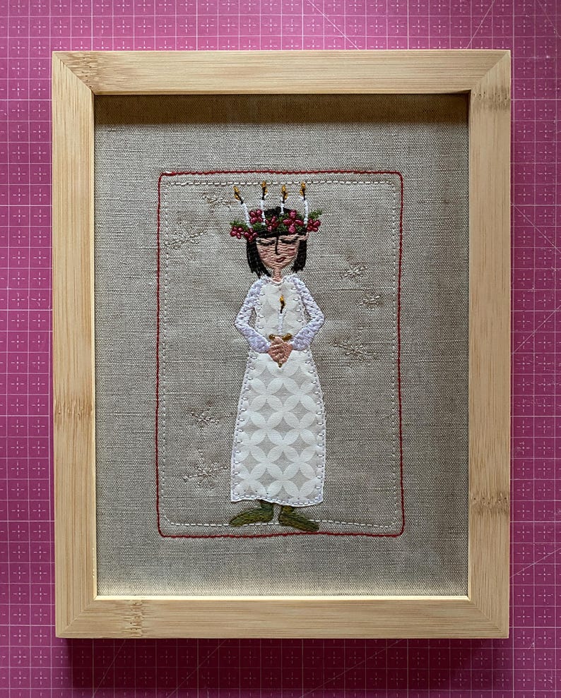 Santa Lucia Bride: 4 Hand-drawn Machine Embroidery Appliqué Designs for ...
