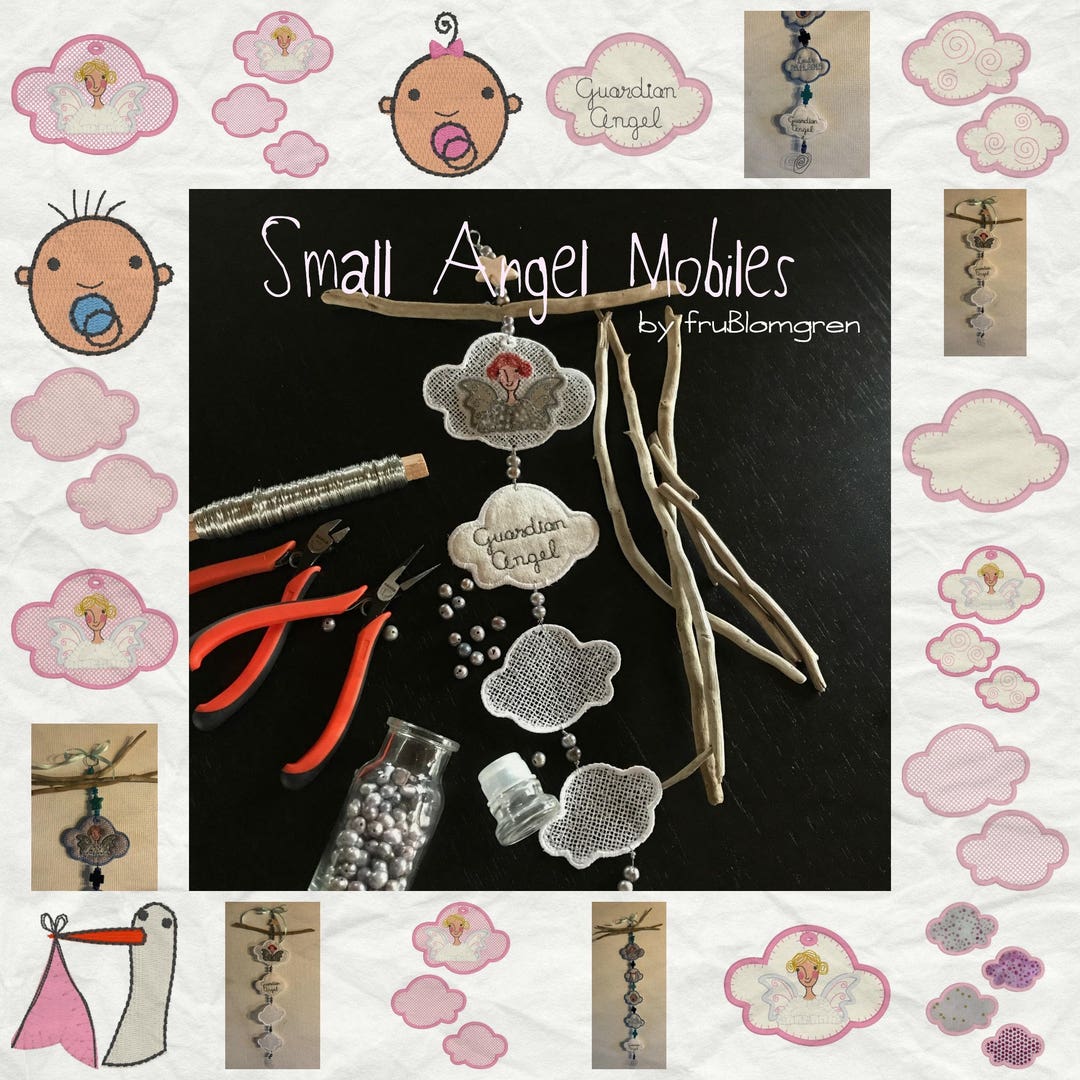 GUARDIAN ANGEL MOBILE, Small - for the 4 X 4" Hoop, Three Different ...