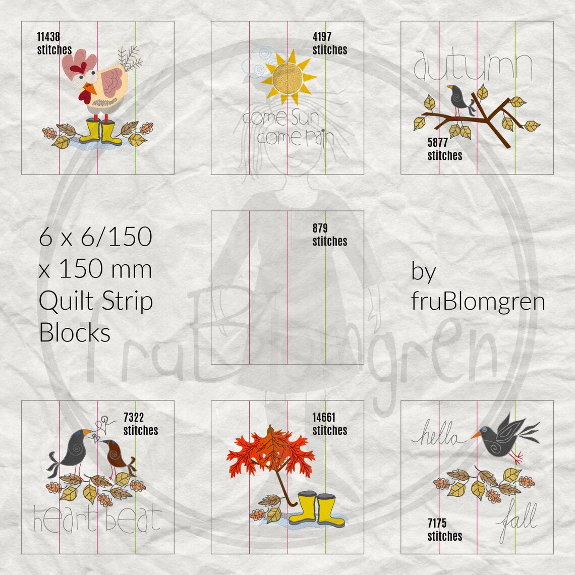 6 X 6 ITH Strip Quilt Blocks With Hand Drawn Motifs to Make on - Etsy