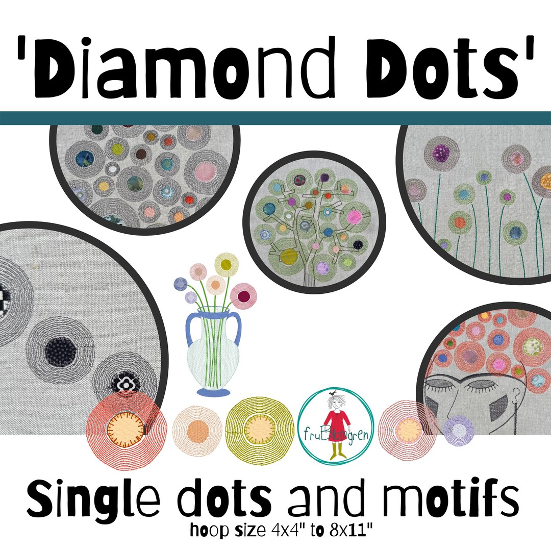 Diamond Dots – Hand Drawn, Playful Circle Designs | 12 Single Dots + 10 ...