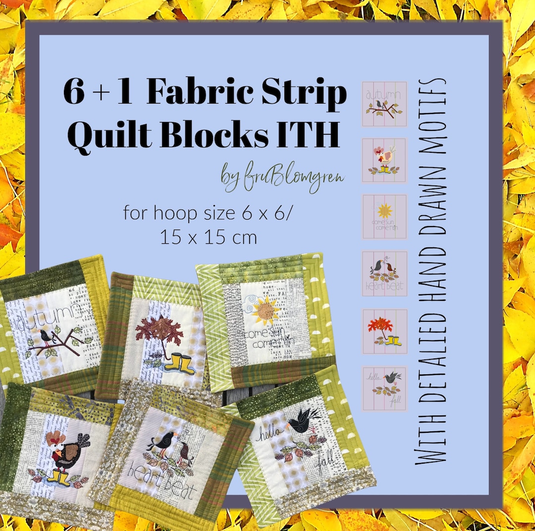 6 X 6 ITH Strip Quilt Blocks With Hand Drawn Motifs to Make on Your ...