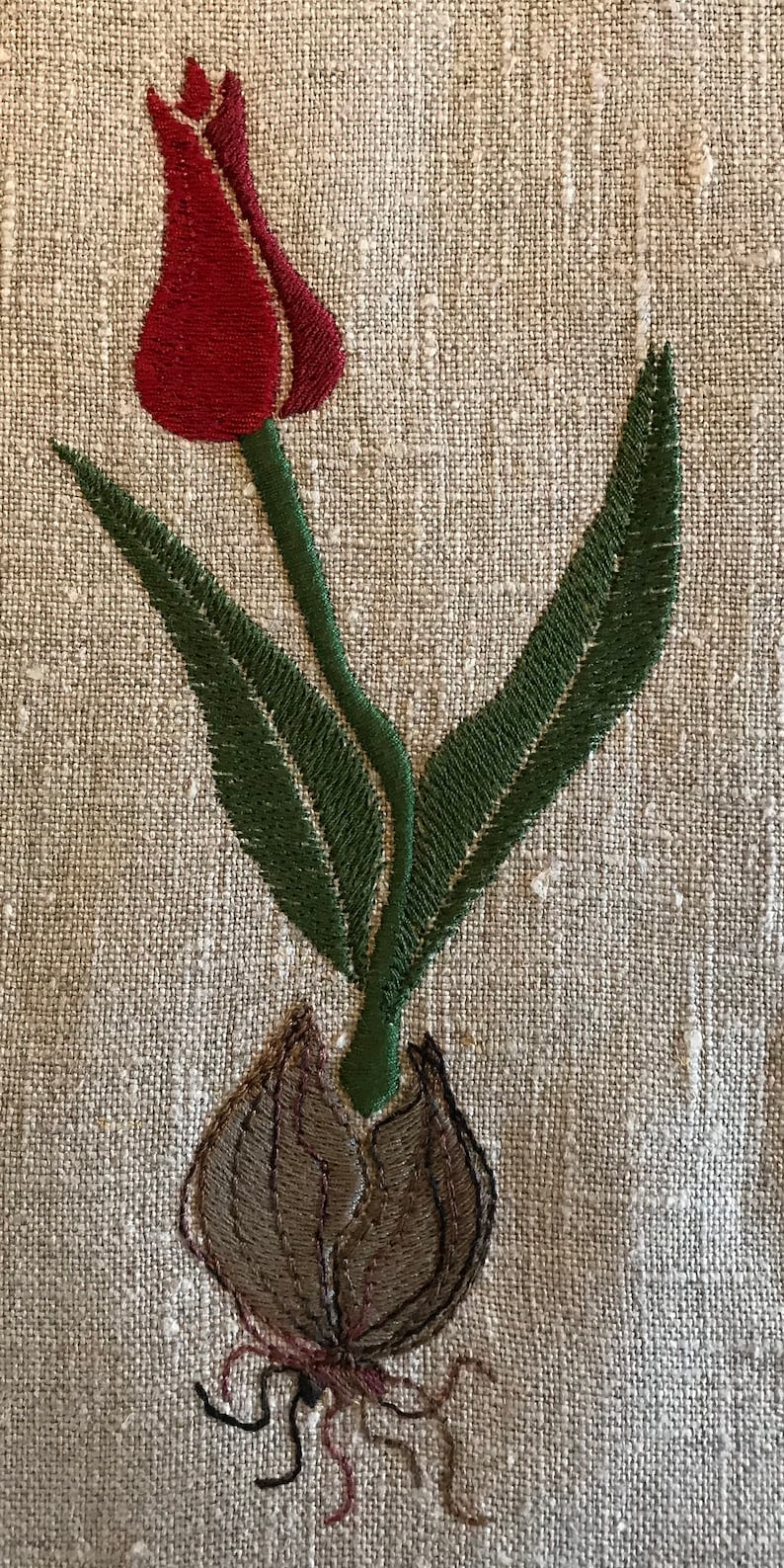 LARGE EMBROIDERY TULIPS - 6 Hand Drawn and Detailed Machine Embroidery ...