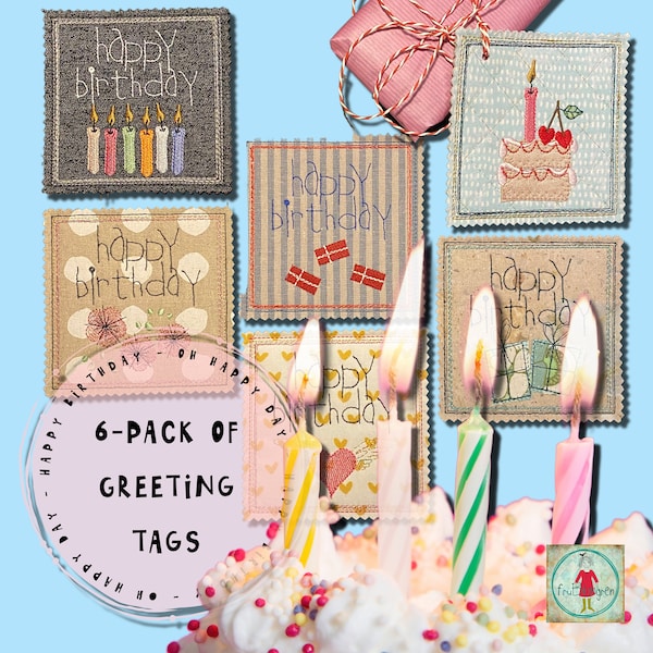 Machine Embroidery Birthday Card - Etsy