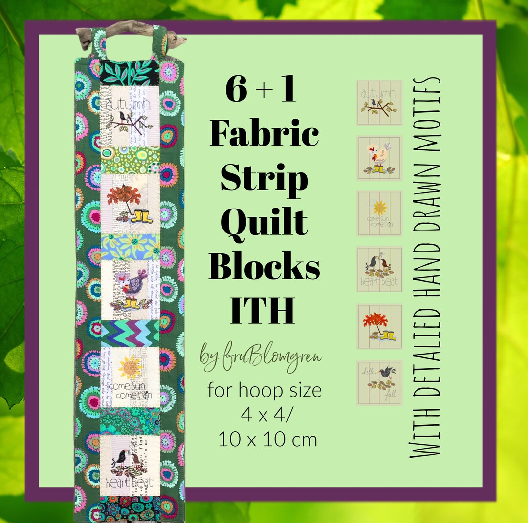 4 X 4 ITH Strip Quilt Blocks With Hand Drawn Motifs to Make on Your ...