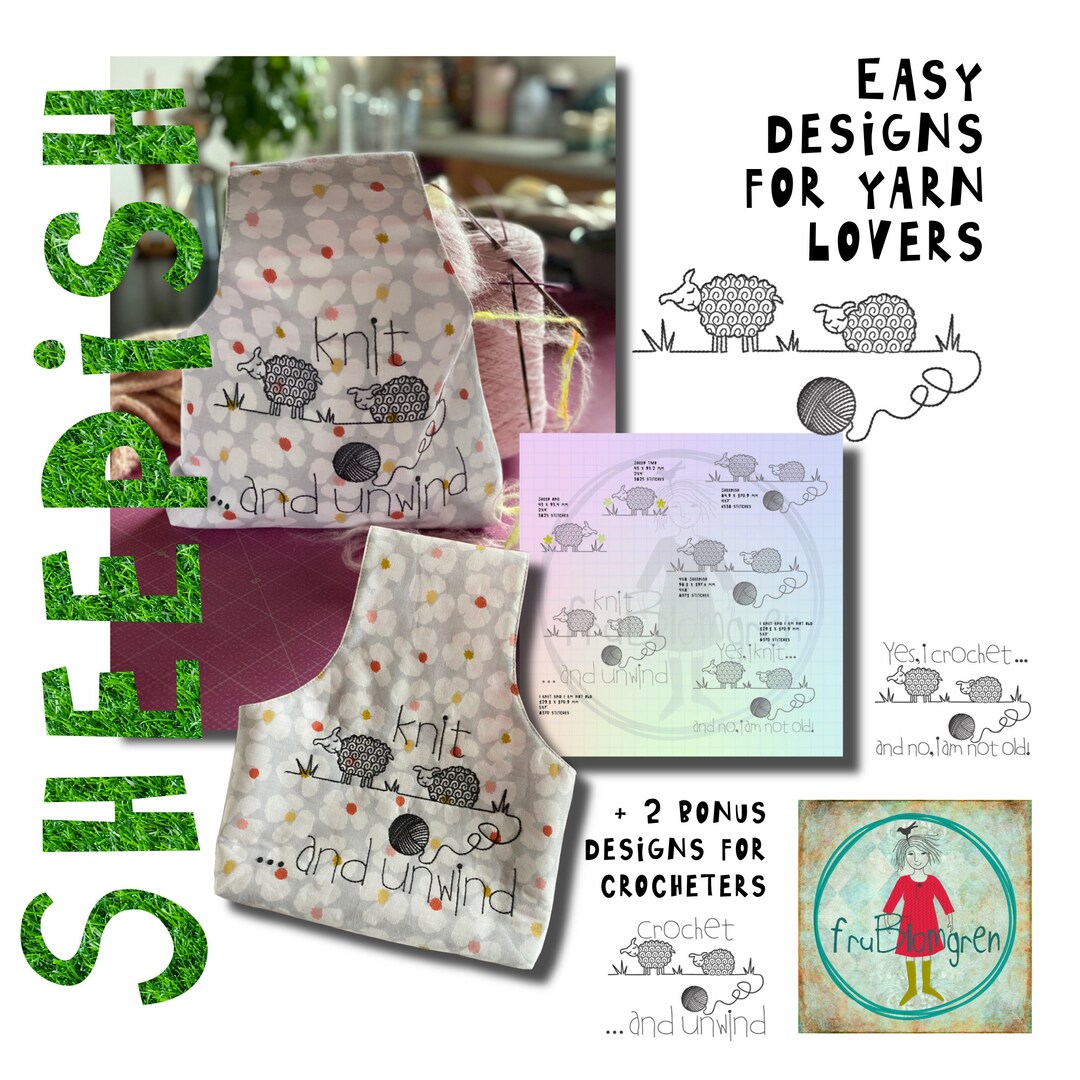 8 Cute Hand Drawn Sheep Designs for Your Embroidery Machine - Designs ...