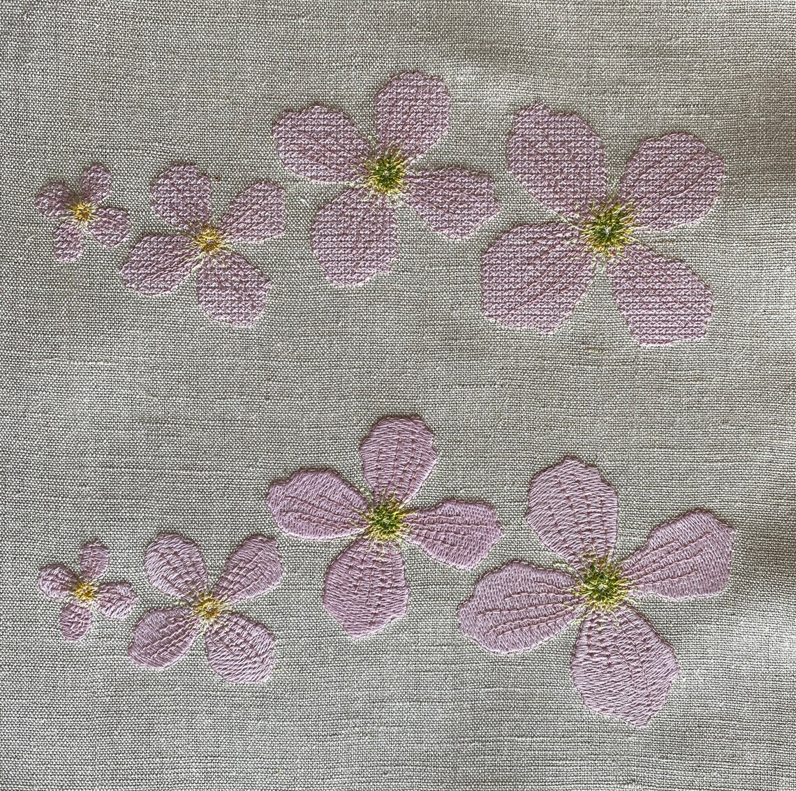 Bundle With 23 Machine Embroidery Elements - Clematis Flower and Leaves ...