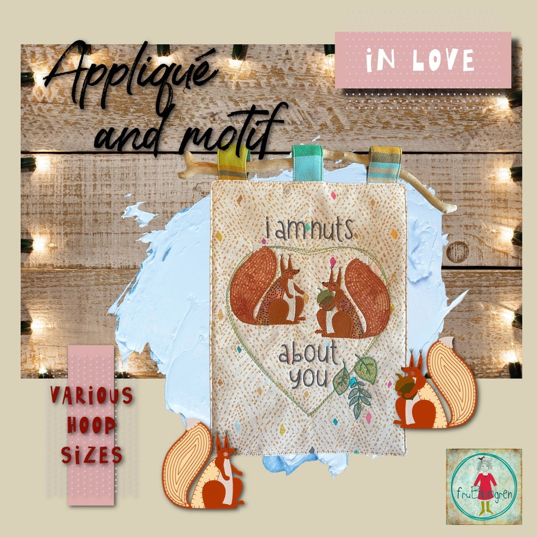 Appliqué Designs - Squirrels in Love - Two Appliqué Squirrels and a ...