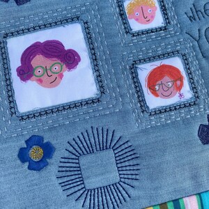 XL Motif With Reversed Appliqué Squares – Sashiko Style | Squares in 4 ...