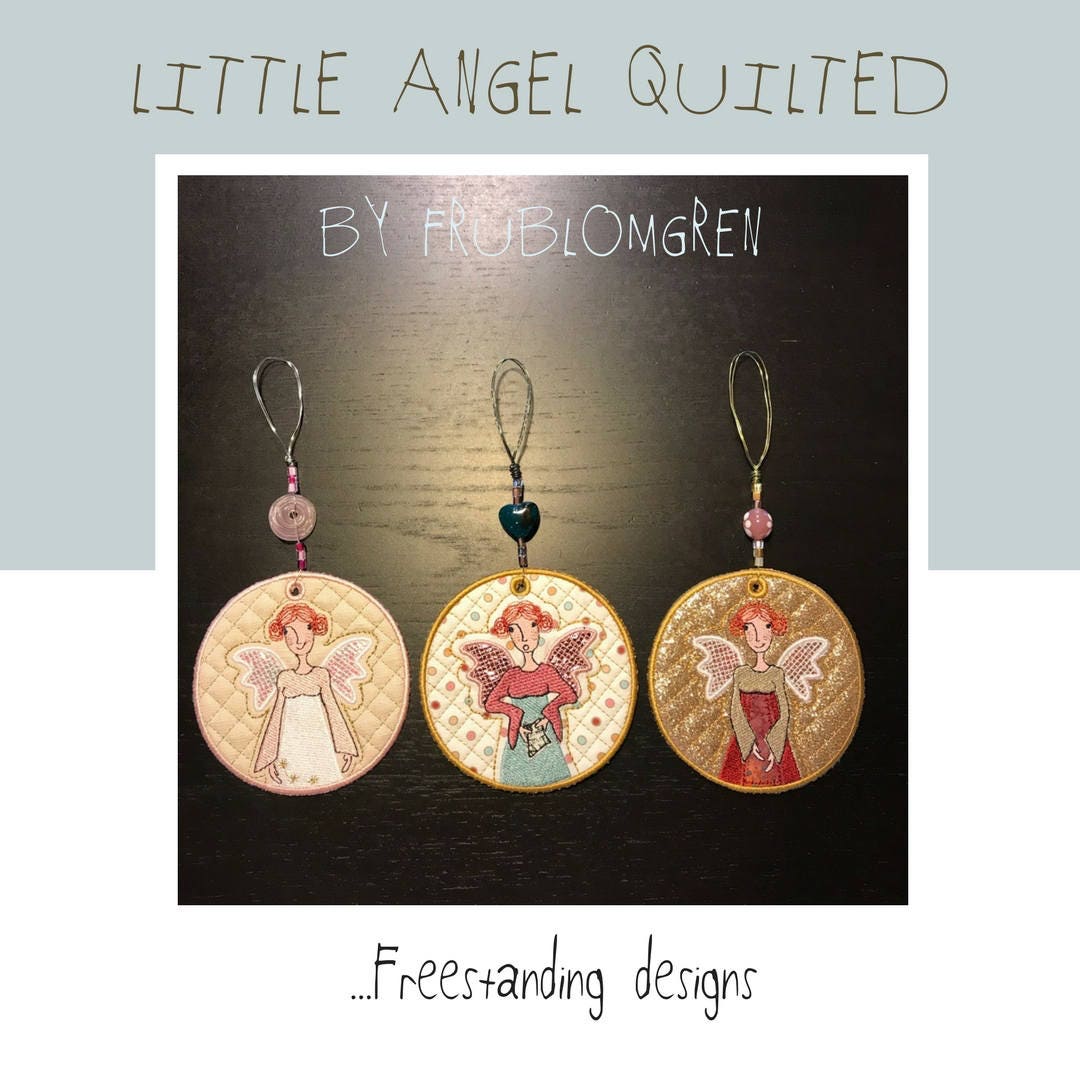QUILTED, Cute Freestanding ANGEL Designs, 3 Different Angels as Round ...
