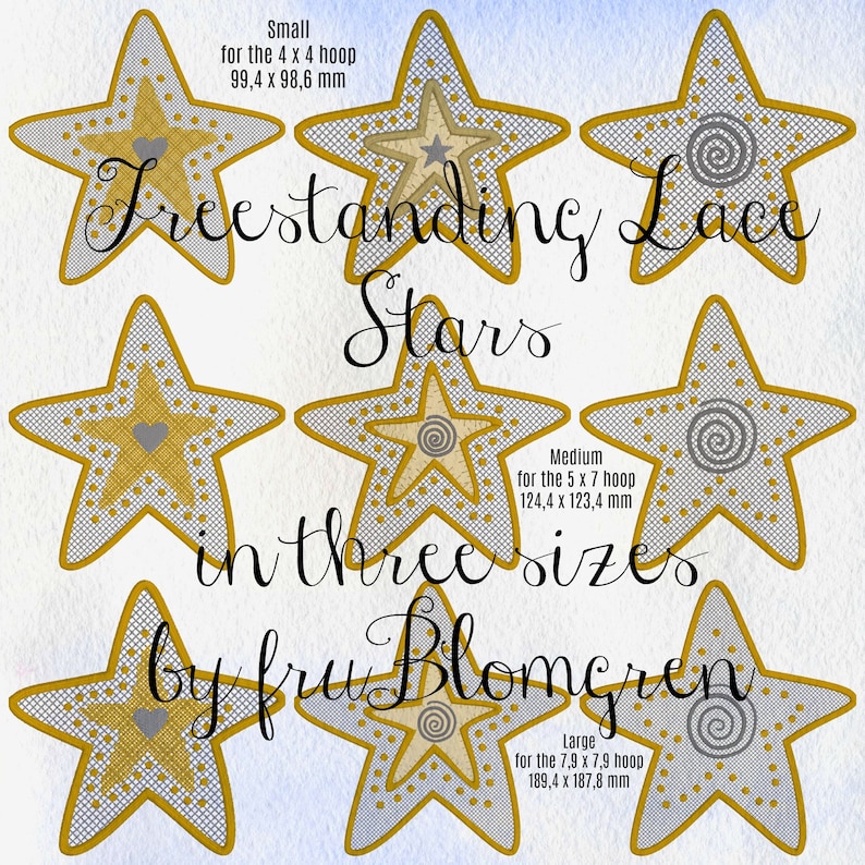 Freestanding Lace Stars FSL Stars in 3 Variants and 3 Sizes - Etsy UK