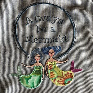 4 Awesome Mermaid Motifs for the 5 X 7" Hoop - 13 X 18 Cm - Hand Drawn ...