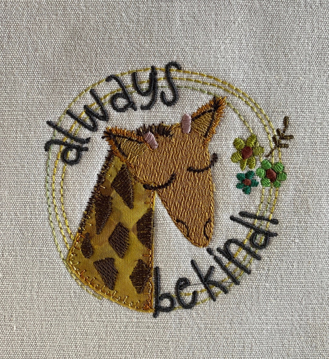 Gentle Giraffes - 4 Machine Embroidery Designs With My Hand Drawn ...