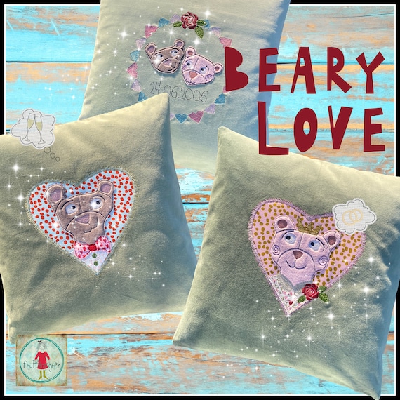 Cute Bear Designs Machine Embroidery Appliqué for Hoop Size 8 | Etsy