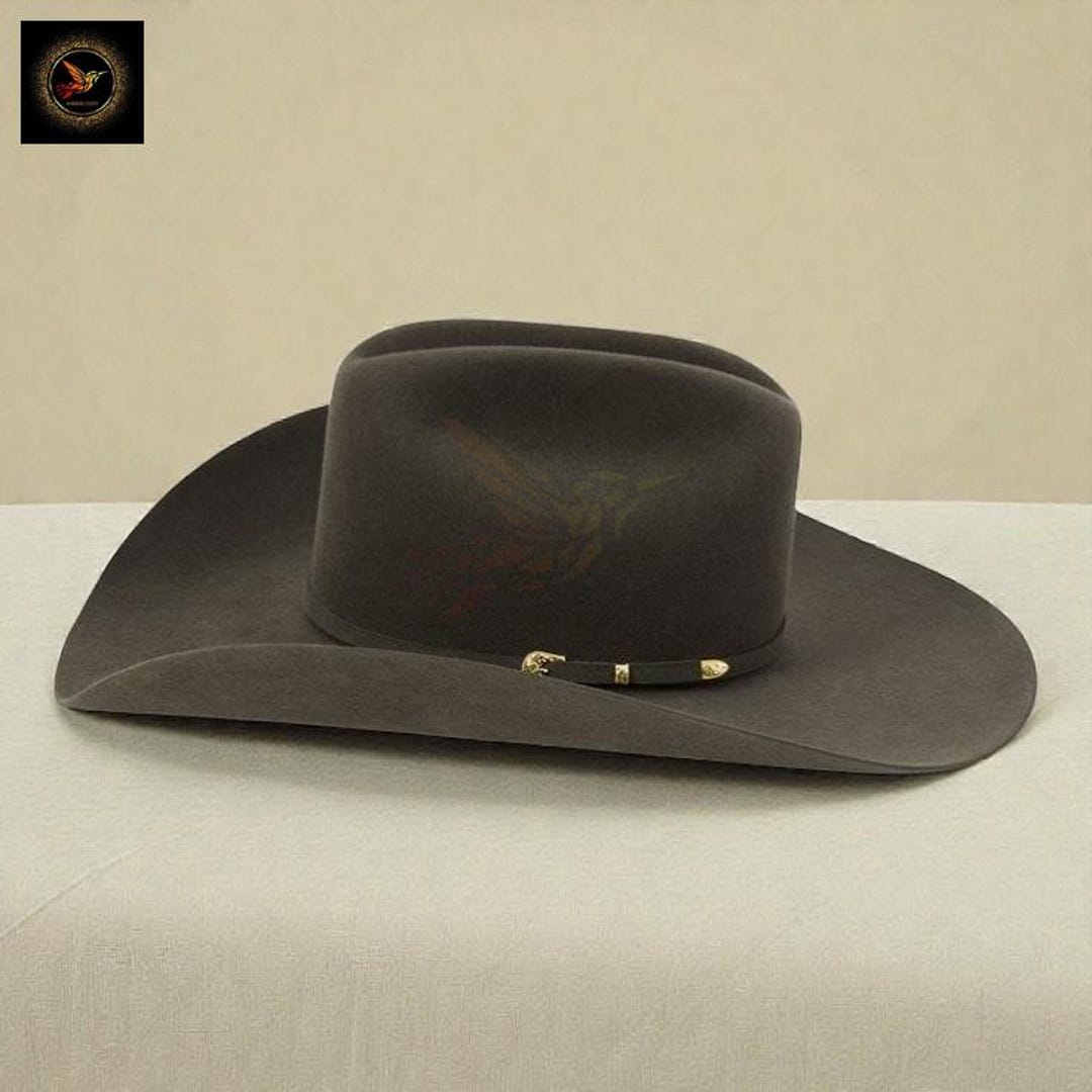 Handmade Genuine Leather Cowboy Hat, Rugged Western Outback Style, Wide ...