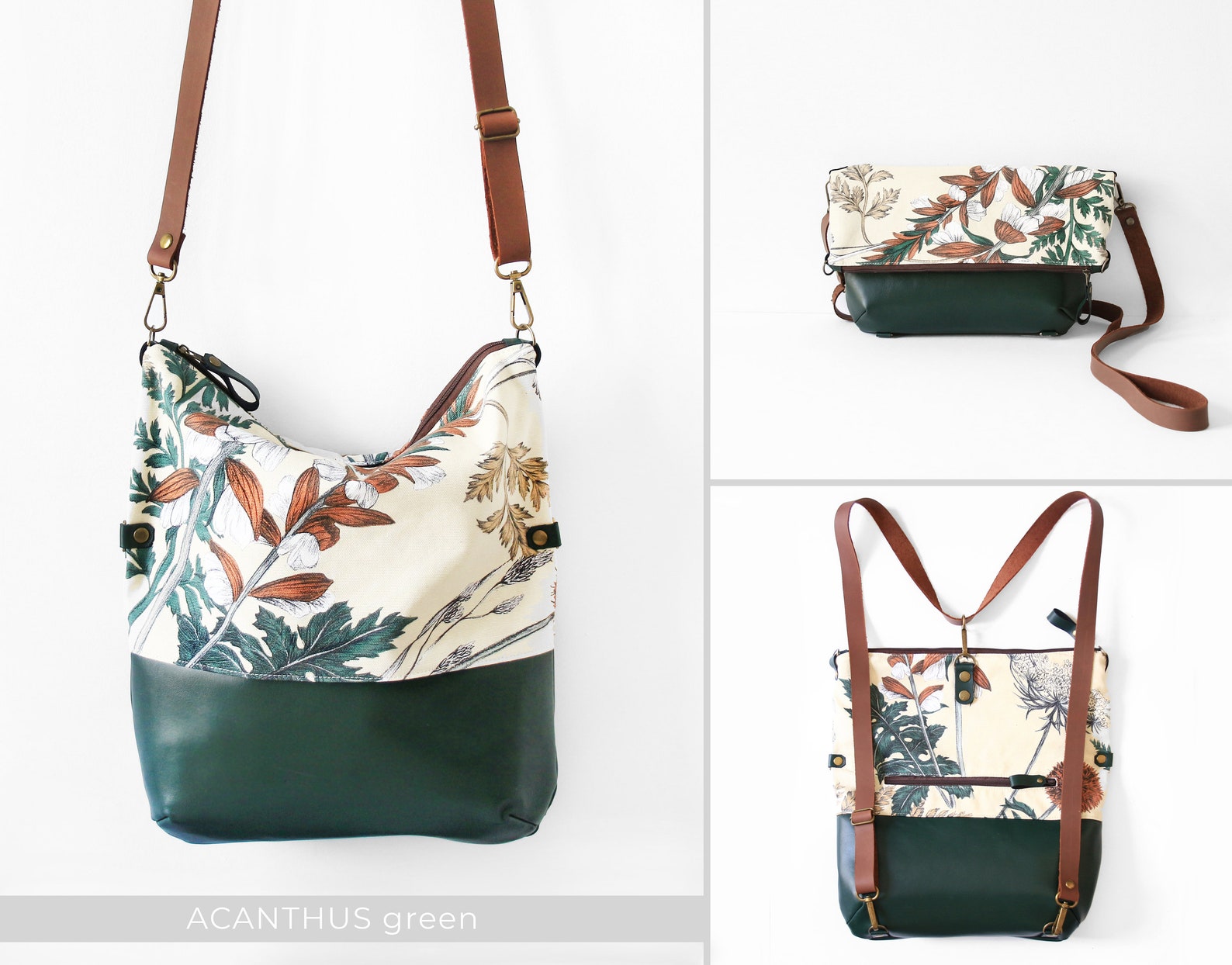 Convertible Backpack Into a Foldover Bag and Tote Bag Canvas | Etsy