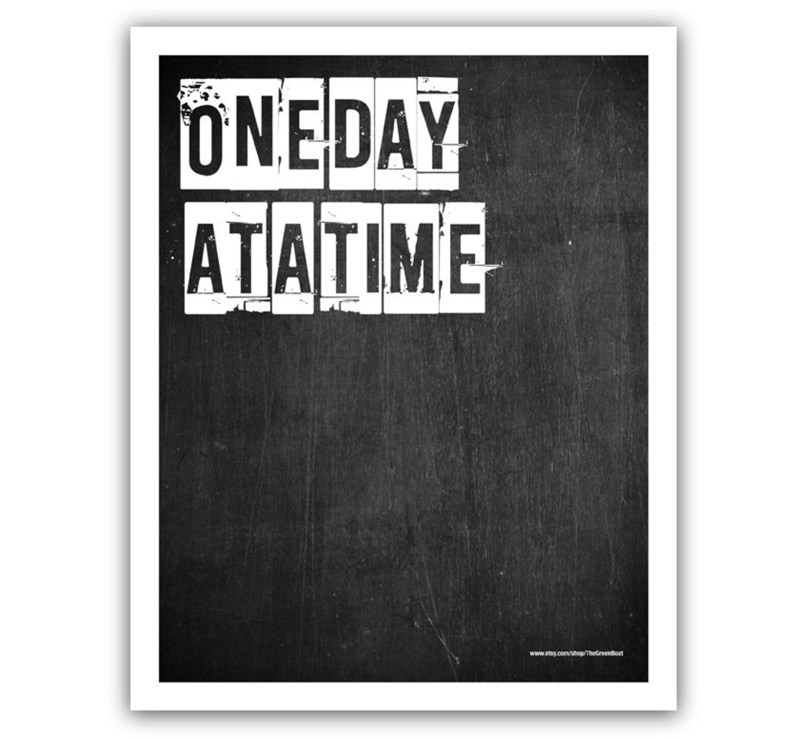 Typographic Print TITLE One Day at a Time - Etsy
