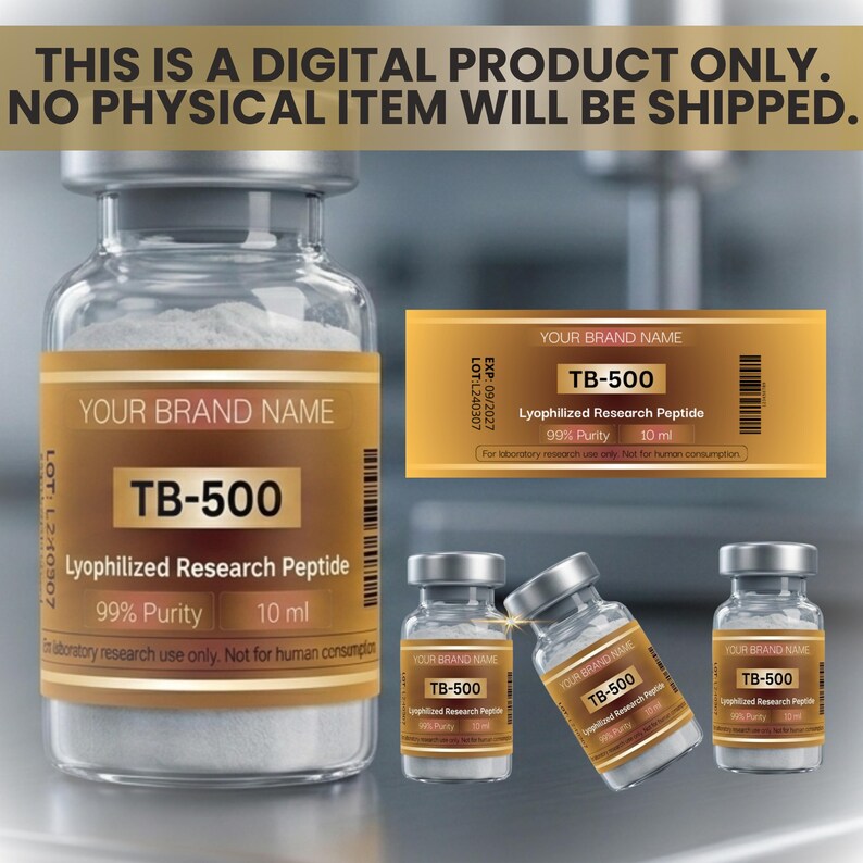 Editable Peptide Vial Labels, Printable Lab Sticker Template, Medical ...