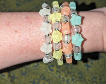 Black Rainbow Star Kandi Bracelet X Base Cuff - Etsy UK