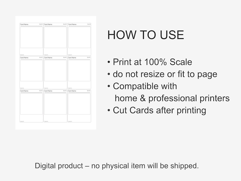 OP14 Trading Card Templates | A4 PDF | 9 Cards per Page | Printable TCG ...