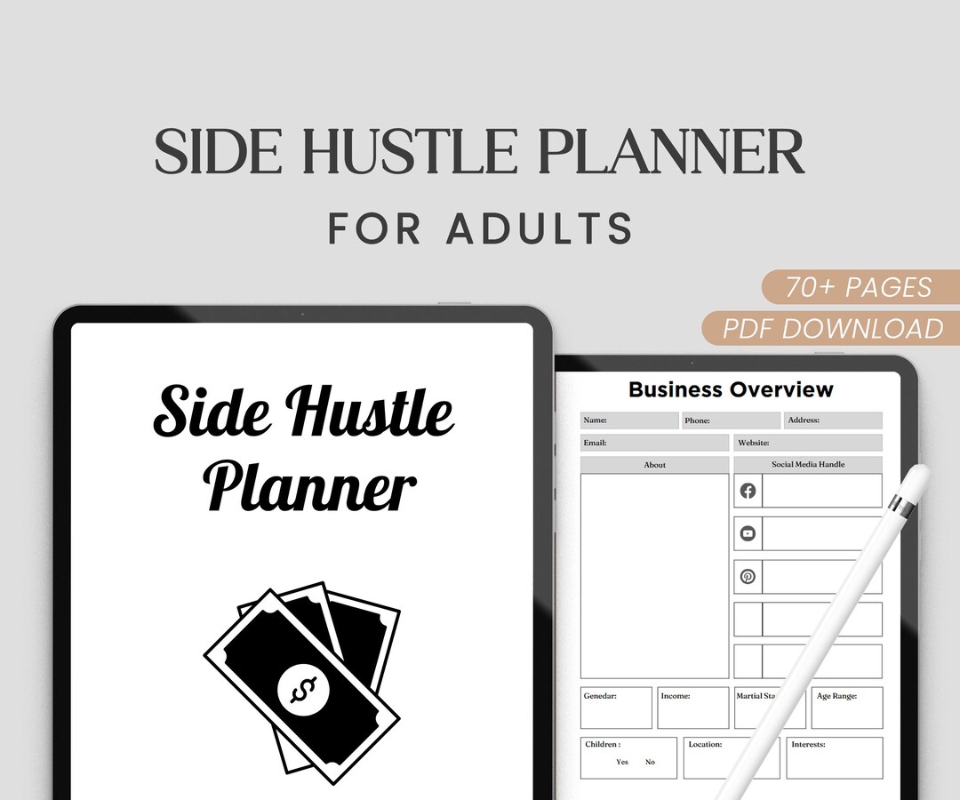 Side Hustle Planner, Digital PDF Planner - Etsy