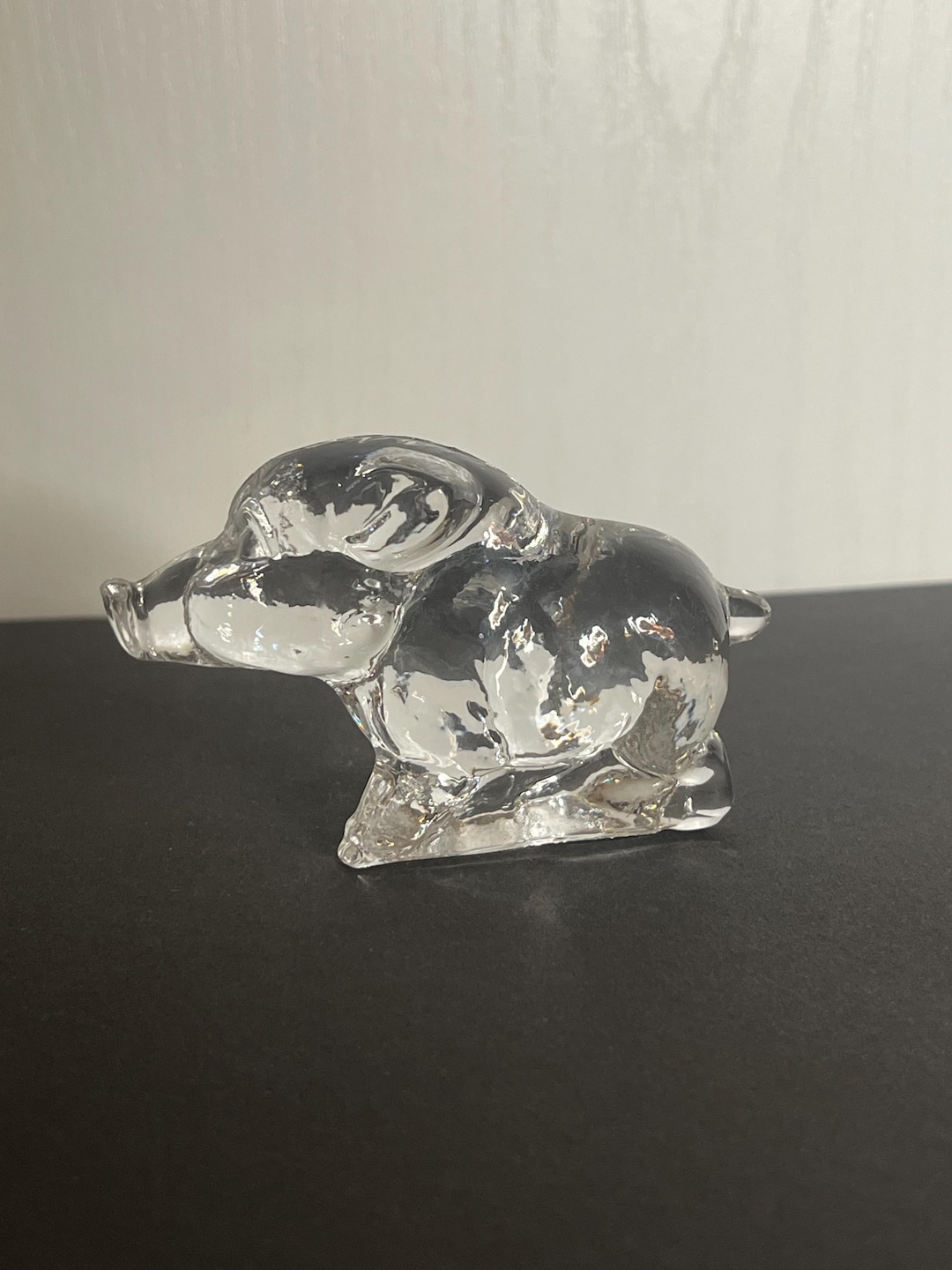 Vintage Goebel Wild Boar Figurine, 1980s German Crystal Glass Animal ...