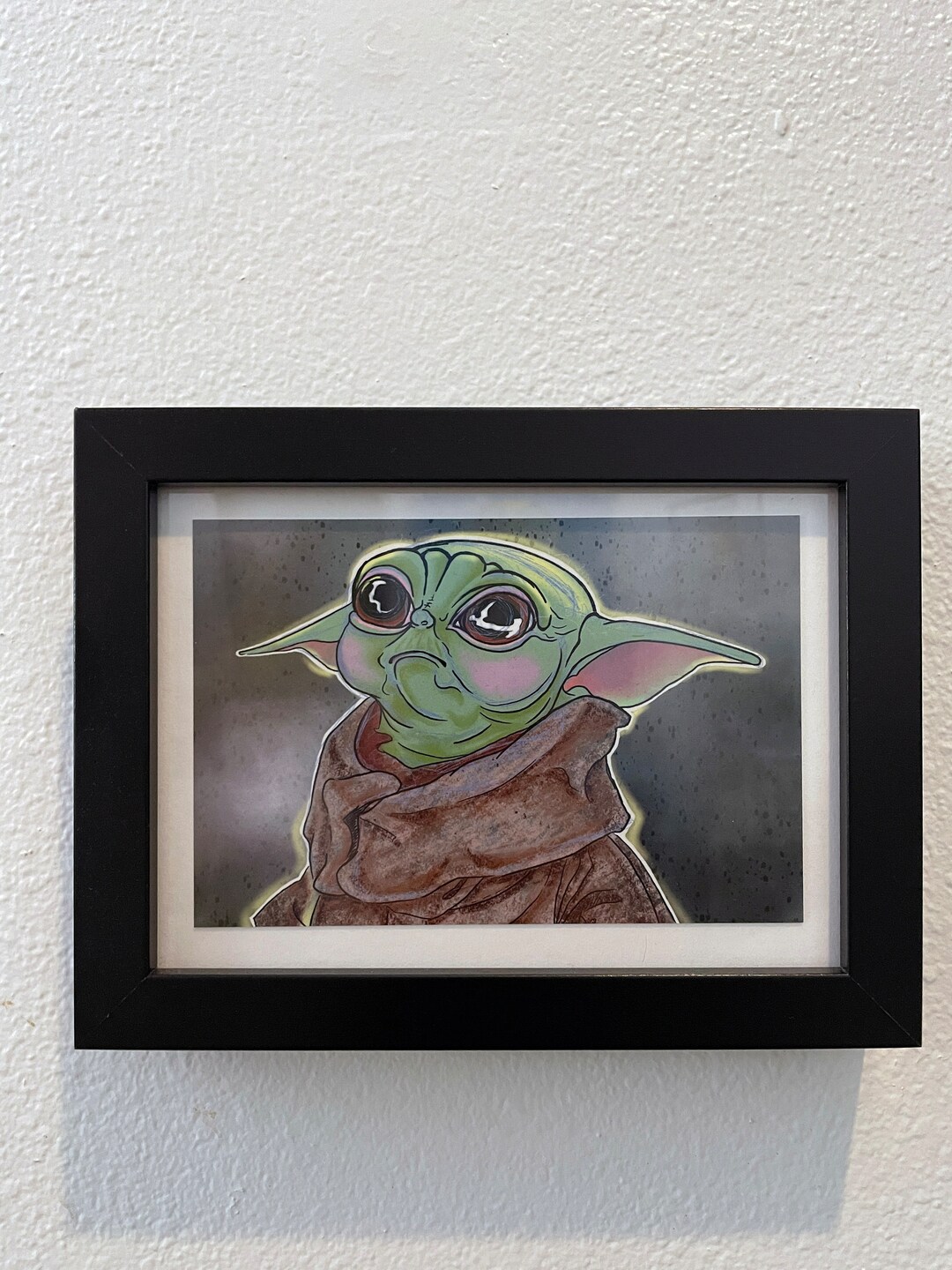 Framed Print of Digital Drawing of Grogu Aka Baby Joda - Etsy