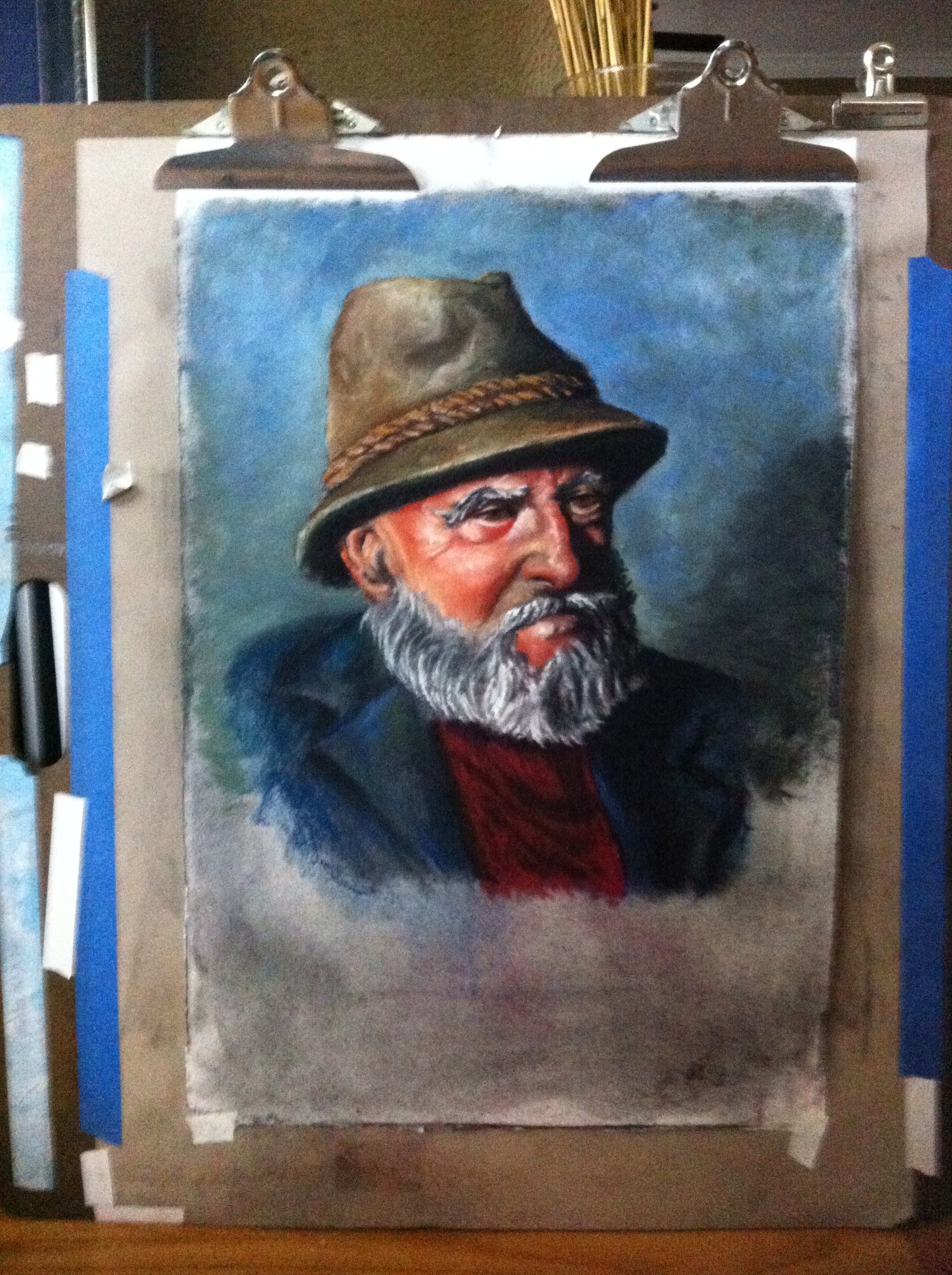 Pastel Drawing of a Man. - Etsy