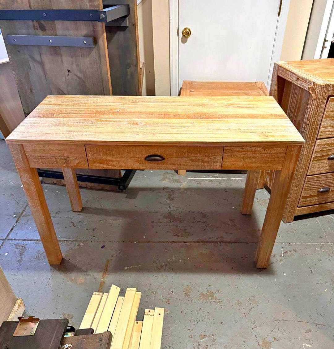 Handcrafted Rustic Farmhouse Solid Wood Desk With Drawer - Etsy