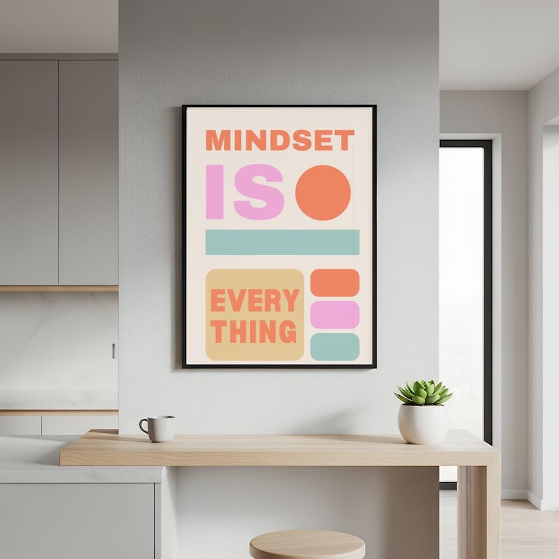 Manifest Wall Art, Manifestation Typography Print, Mindset is ...
