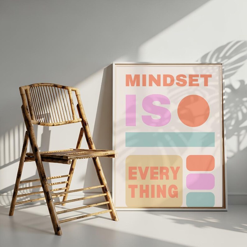 Manifest Wall Art, Manifestation Typography Print, Mindset is ...