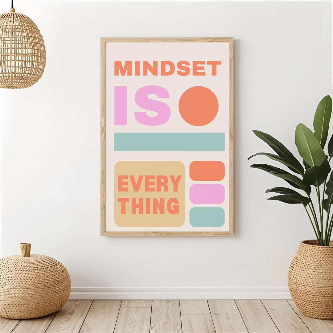 Manifest Wall Art, Manifestation Typography Print, Mindset is ...