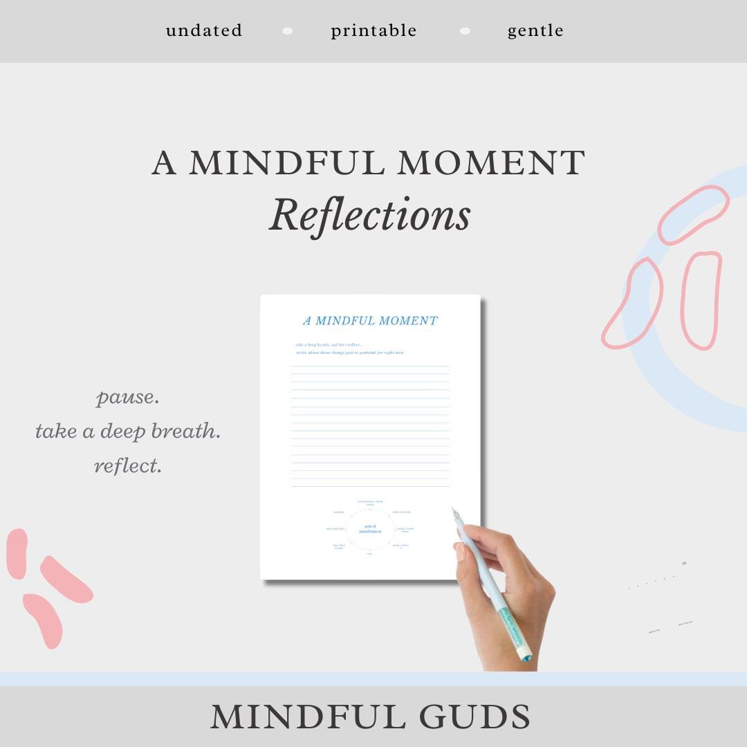 A Mindful Moment Reflection Prompts for Neurodivergent Adults (PDF ...