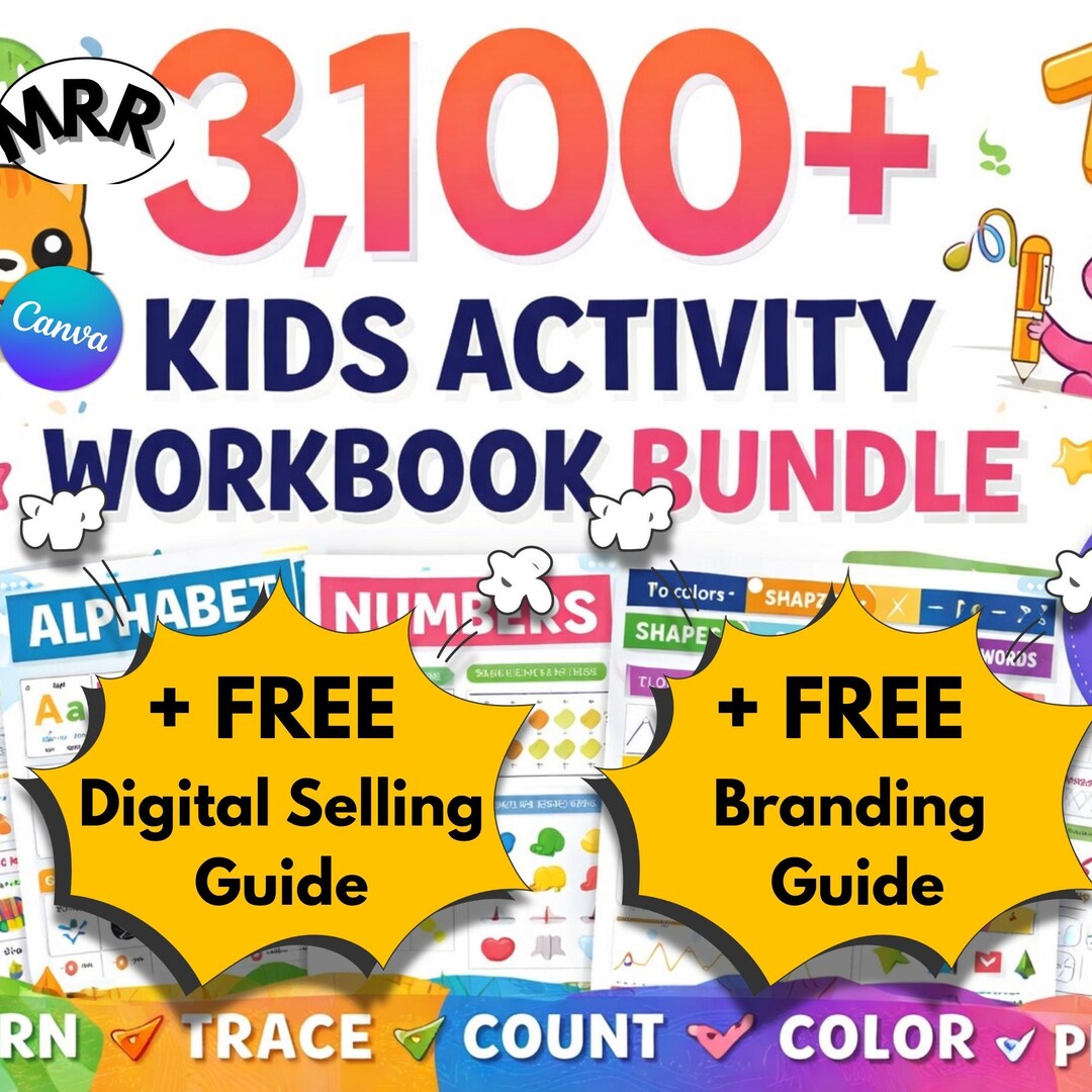 Kids Learning Printable Bundle | 3,100 Worksheets and Activities With ...