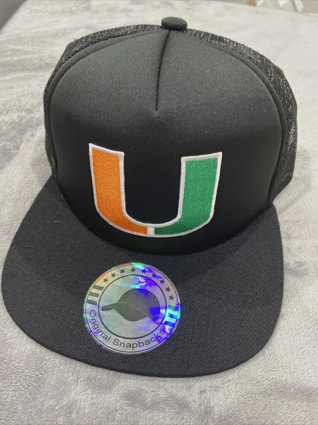 Miami Hurricanes U Logo Black Trucker Mesh Snapback Hat - Etsy