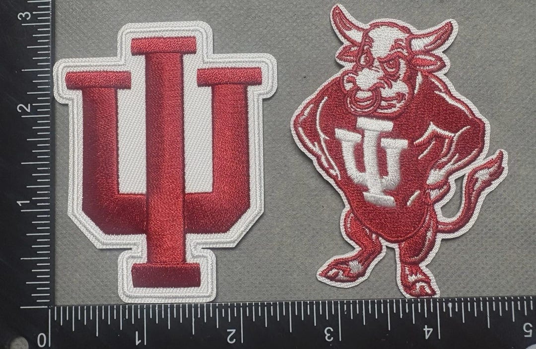 Indiana IU Logo & Hoosiers Mascot Embroidered Patch Set | Red White ...