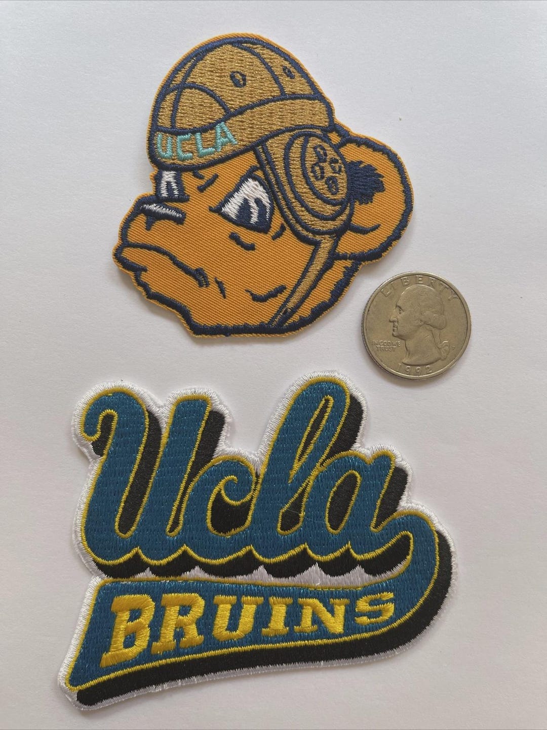 UCLA Bruins Embroidered Patch Set – Bear Helmet Mascot & Script Logo ...