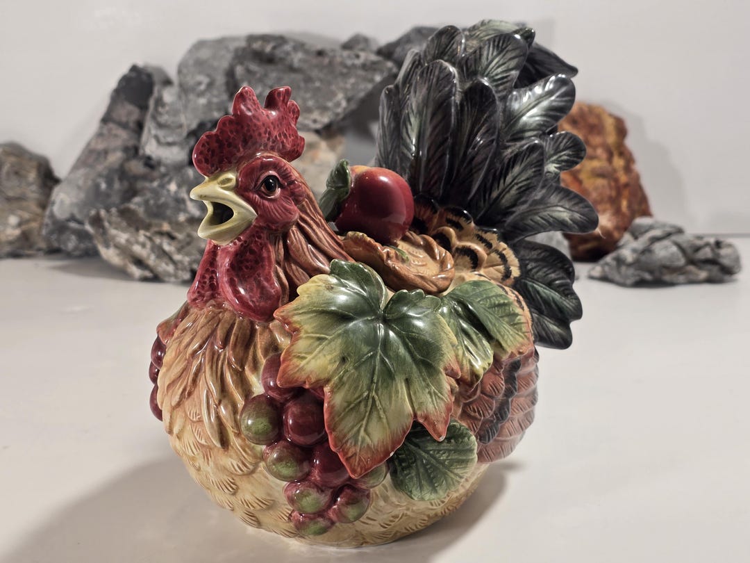 Fitz & Floyd 10” X 7” Rooster Tea Pot From the Coq Du Village ...