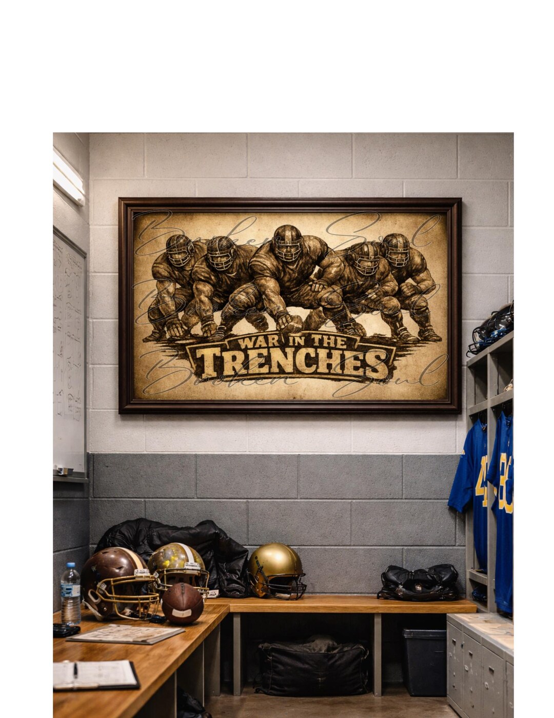 War in the Trenches Football Wall Art | Vintage Poster | Grit Sports ...