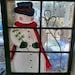 Snowman Peeking Through the Window Glass - Etsy