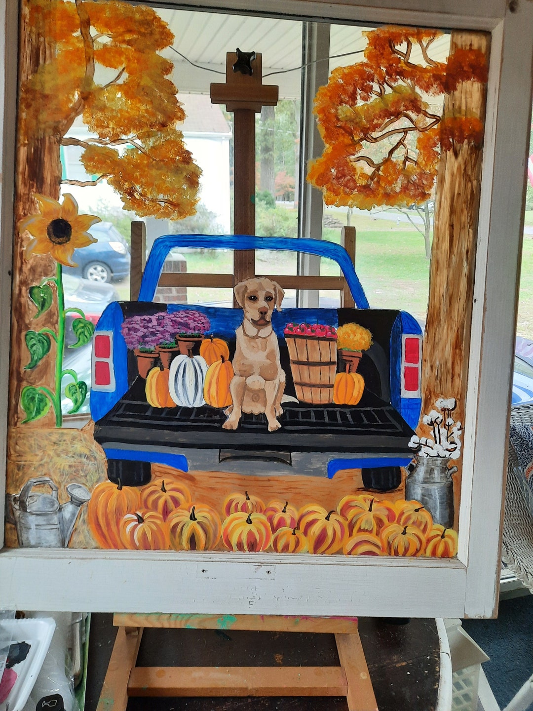 Labrador on a Pick-up Truck for a Fall Ride - Etsy