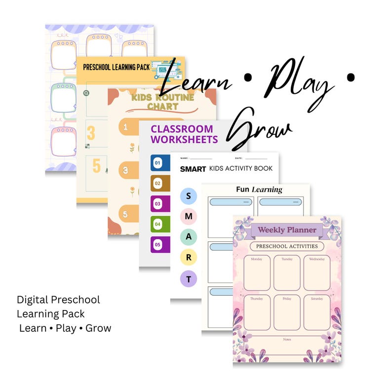 Digital Preschool Learning Planner | Toddler Weekly Planner Routine ...