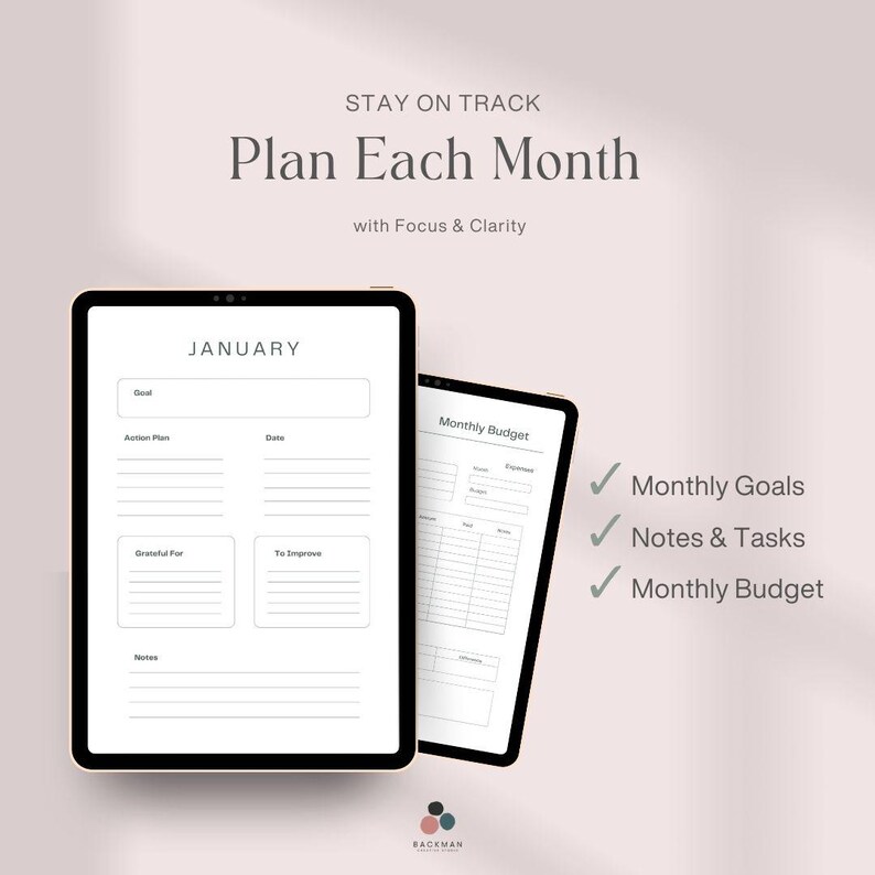 2026 Digital Yearly Planner | PDF Calendar | Monthly & Year Overview ...