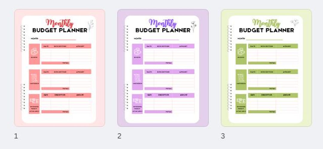 Pastel Color Budget Planner - Etsy