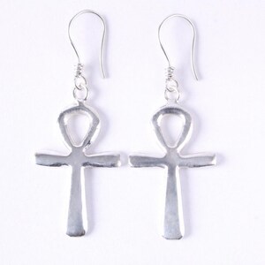 Sterling Silver Ankh Earrings - Etsy