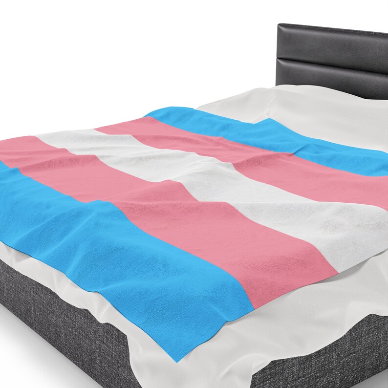 Transgender Pride Flag Velveteen Plush Blanket, Pride, Gay, Trans ...