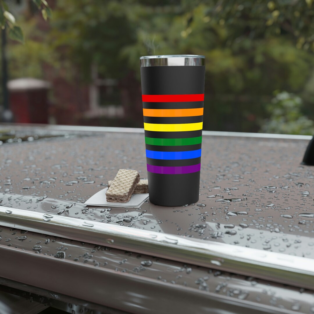 Transgender or Gay Pride Flag Colors Copper Vacuum Insulated Tumbler ...