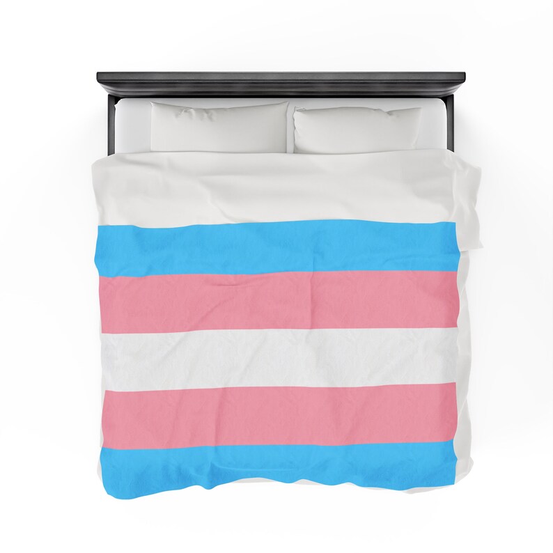 Transgender Pride Flag Velveteen Plush Blanket, Pride, Gay, Trans ...