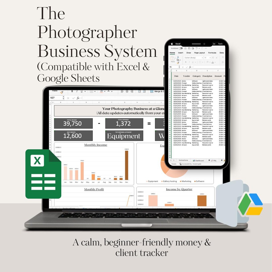 Photography Income & Expense Tracker | Photographer Business ...